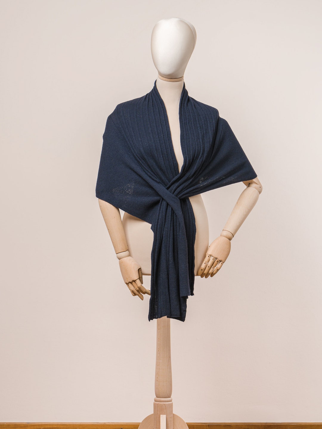 Stola Da Cerimonia Blu Con Asola, Stola Drappeggiata Femminile a Maglia ...