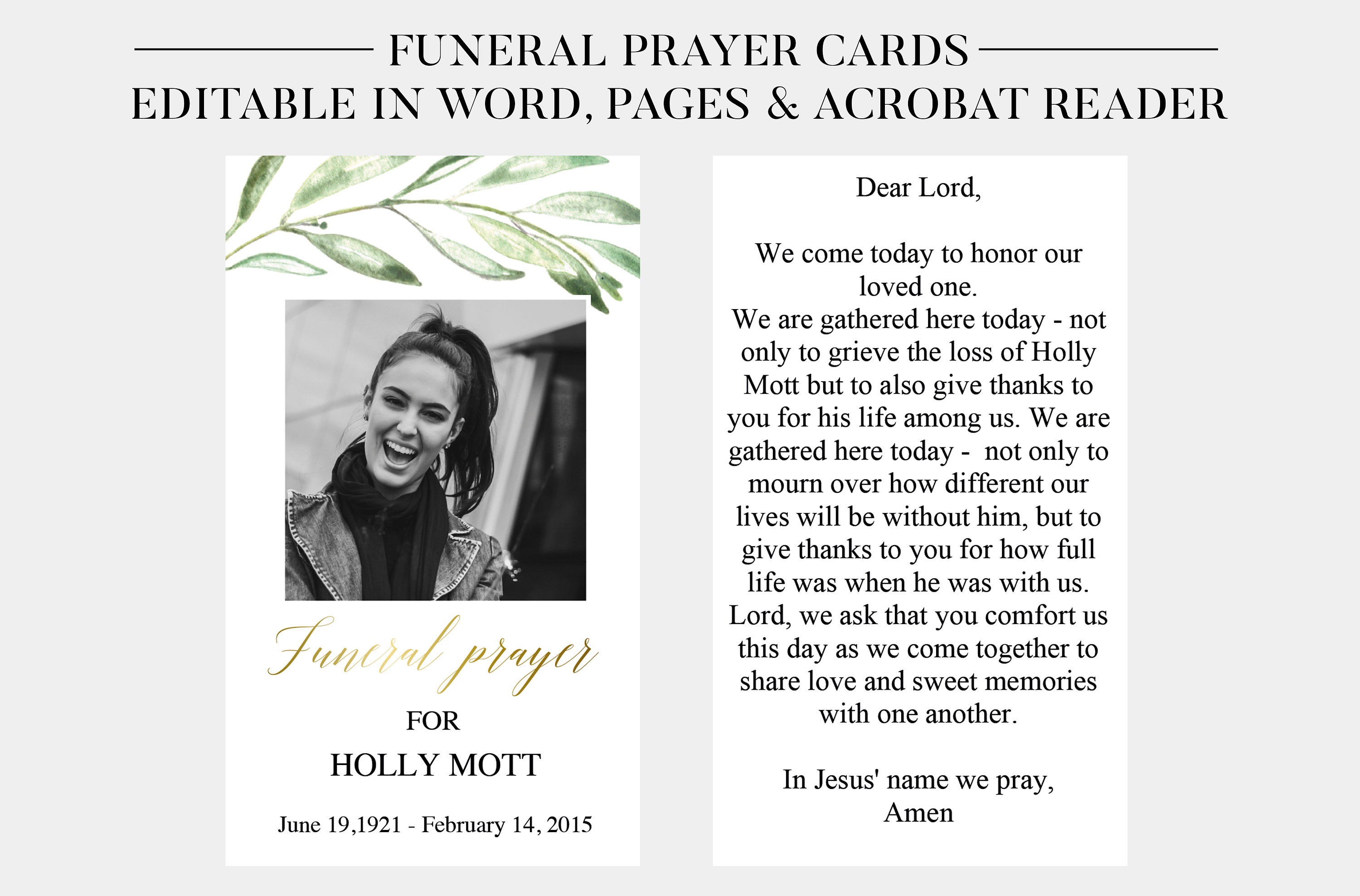 Funeral Collage Template