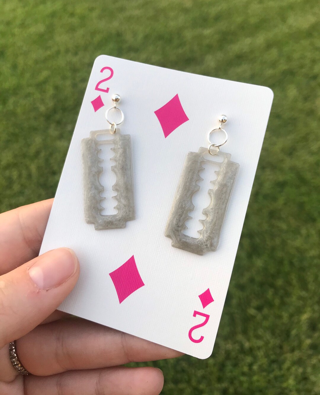 FAKE Razor Blade Earrings - Etsy