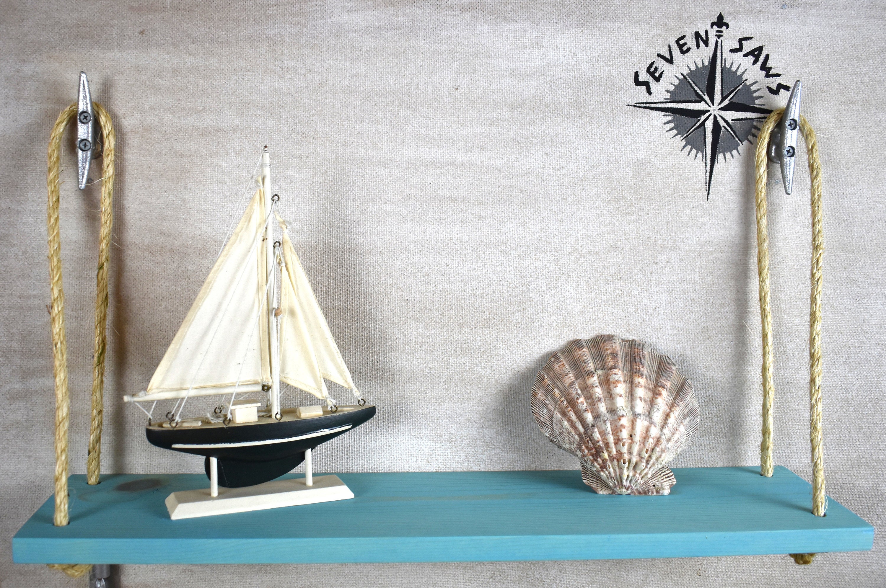 Nautical Themed Rope Suspended Decorative Shelf - Etsy