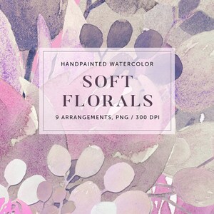 Pink Watercolor Floral Clipart Set Delicate Hand Painted Flowers ...