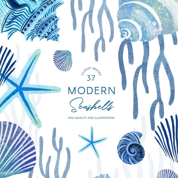 Seashell Watercolor - Etsy