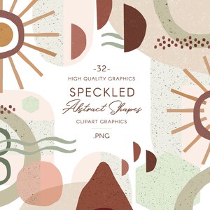 Neutral Abstract Shapes Clip Art Textured Geometric - Etsy