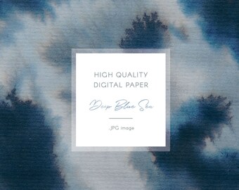 Blue Watercolor Digital Paper Abstract Coral Background High | Etsy