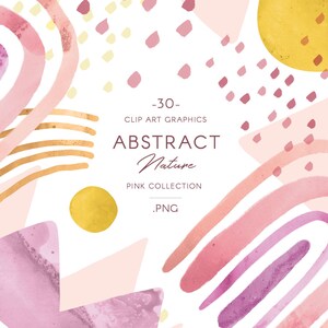 Abstract Watercolor Nature Shapes Clip Art, 30 Hand Painted Elements - Etsy