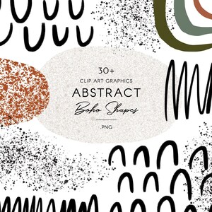 Abstract Boho Shapes Clip Art Simple Geometric Illustrations - Etsy