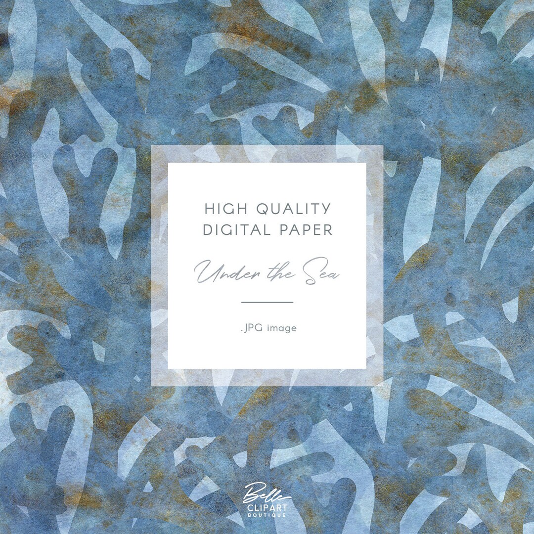 Blue Watercolor Digital Paper, Abstract Coral Background, High Quality ...