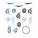 Blue Fish & Sea Life Clip Art Set, Vintage Marine Illustrations ...