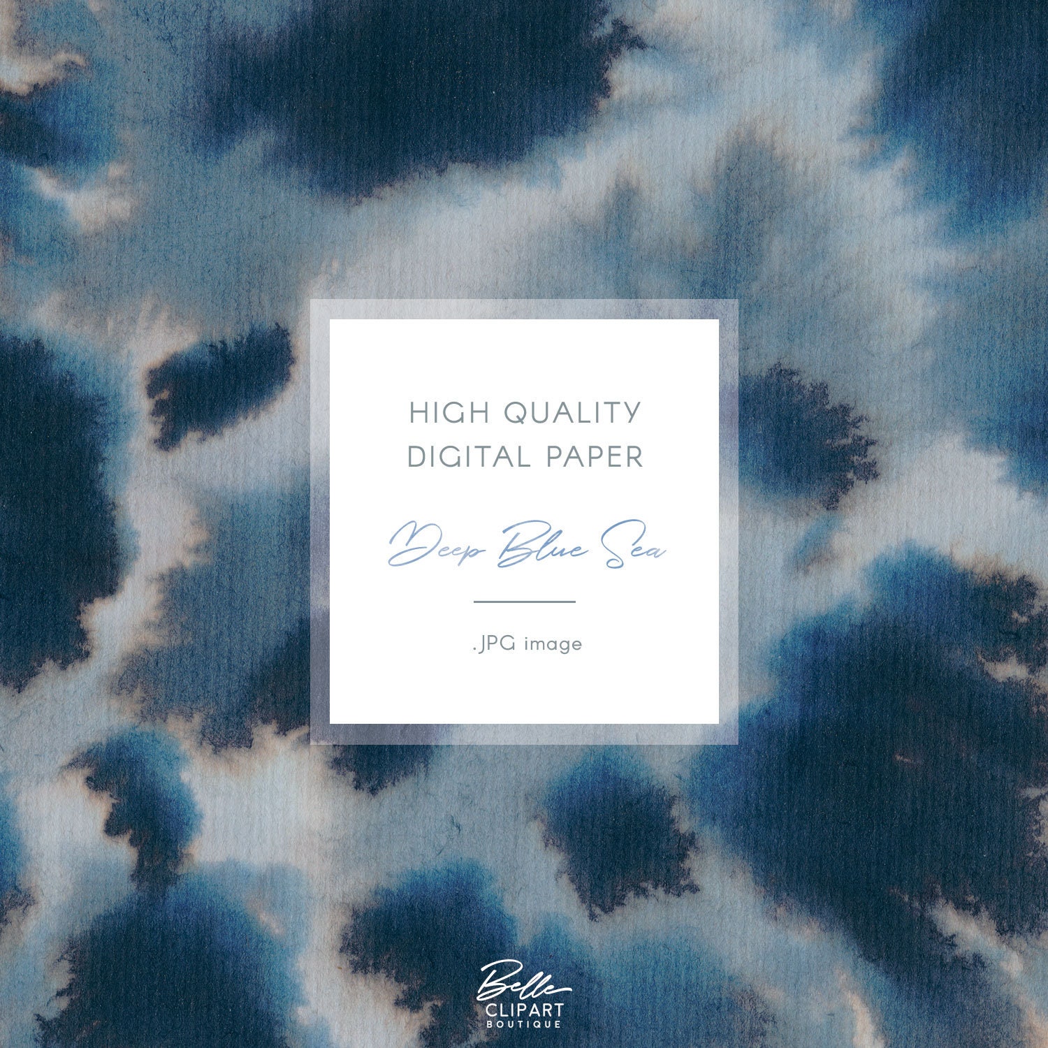 Blue Watercolor Digital Paper Indigo Abstract Background - Etsy