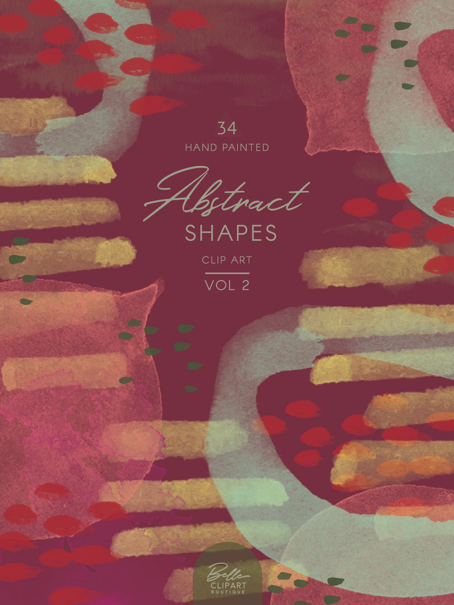 Abstract Watercolor Shapes VOL 2 Hand Painted Clipart | Etsy