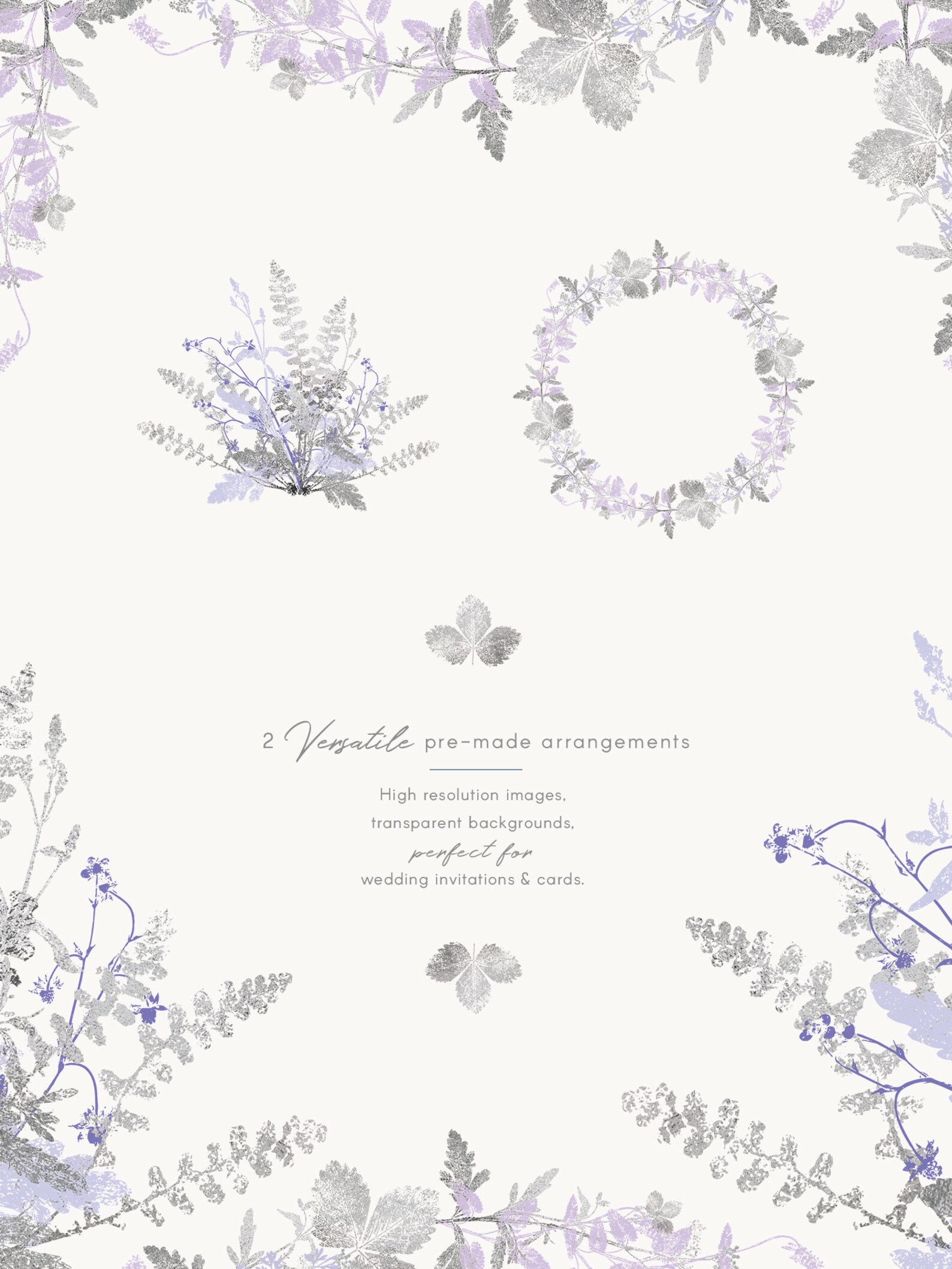 Lilac Silver Greenery Clip Art, Rustic Wedding Florals, Herbarium ...
