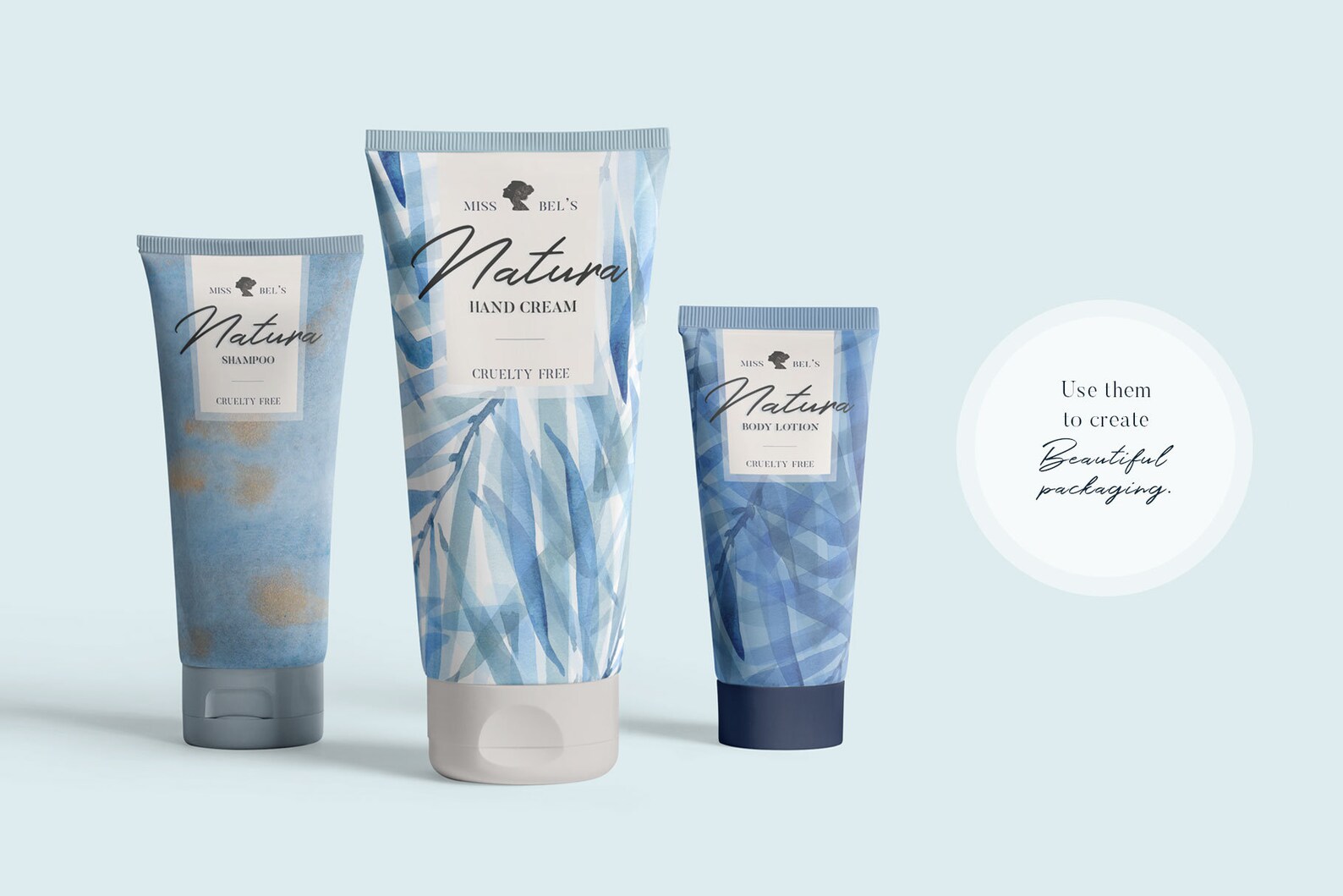 Blue Foliage Watercolor Digital Paper Set, Botanical Backgrounds ...