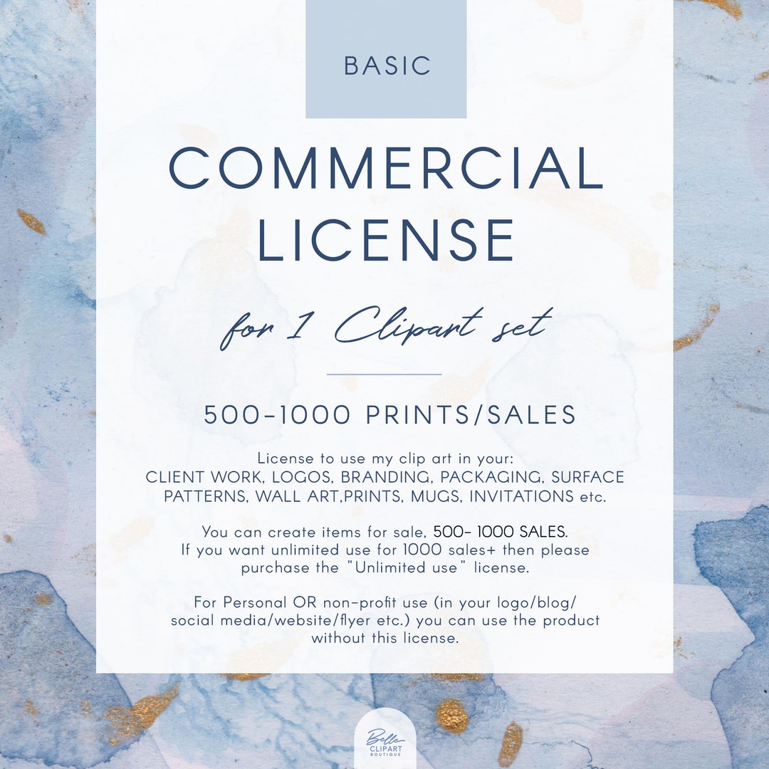 BASIC Commercial License Add-on, 500- 1000 Prints /sales - This License ...