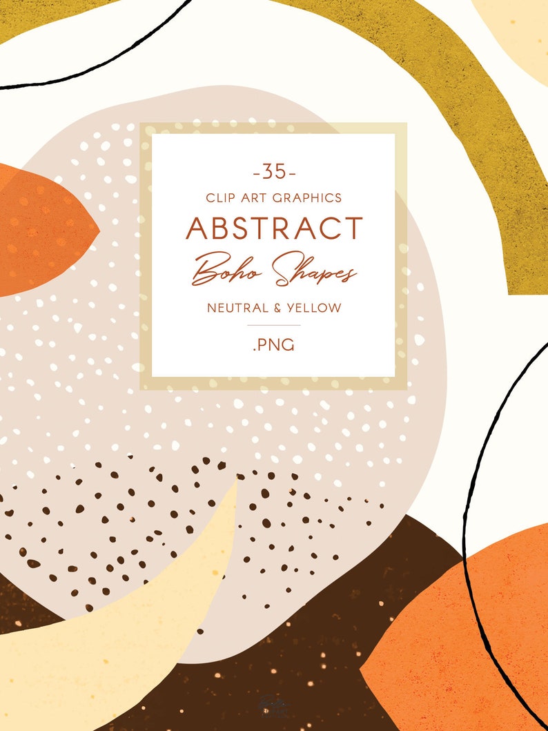 Abstract Boho Shapes Clip Art Modern Neutral Collage - Etsy