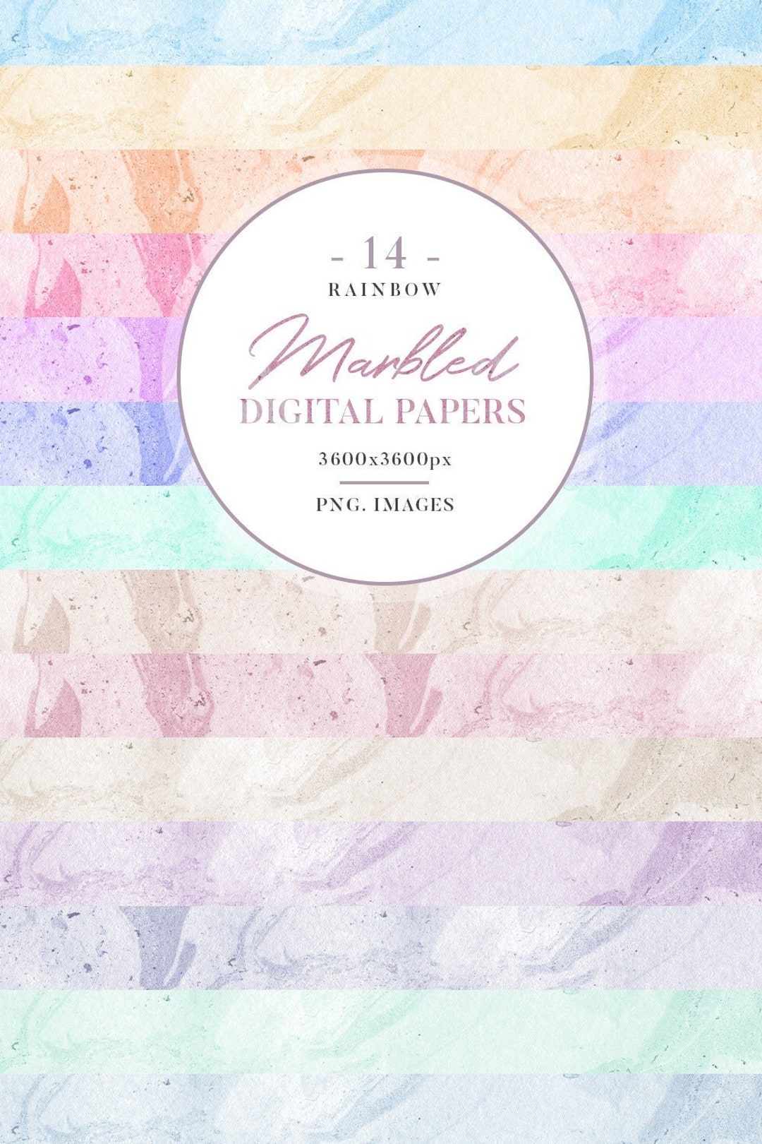 Pastel Marble Digital Paper Pack, Colorful Marbled Paper Texture ...