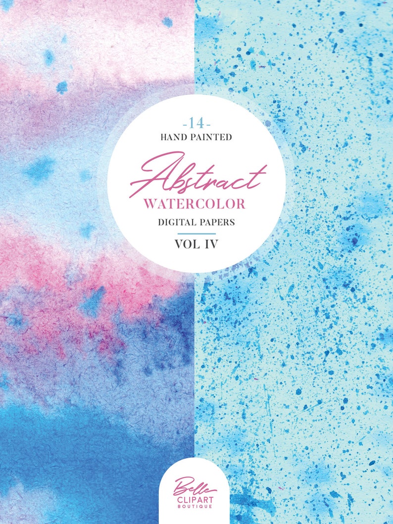 Abstract watercolor Digital Papers VOL IV 14 hand painted | Etsy