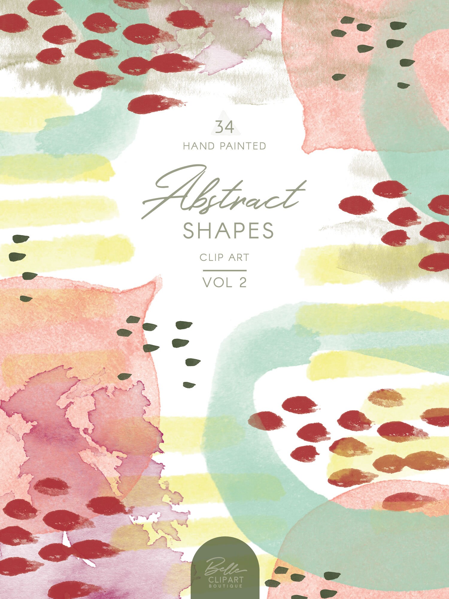 Abstract Watercolor Shapes VOL 2 Hand Painted Clipart - Etsy