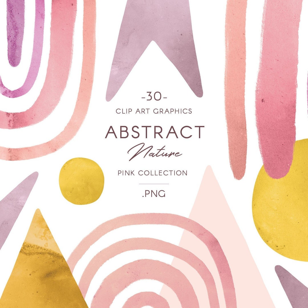 Abstract Watercolor Nature Shapes Clip Art, 30 Hand Painted Elements - Etsy