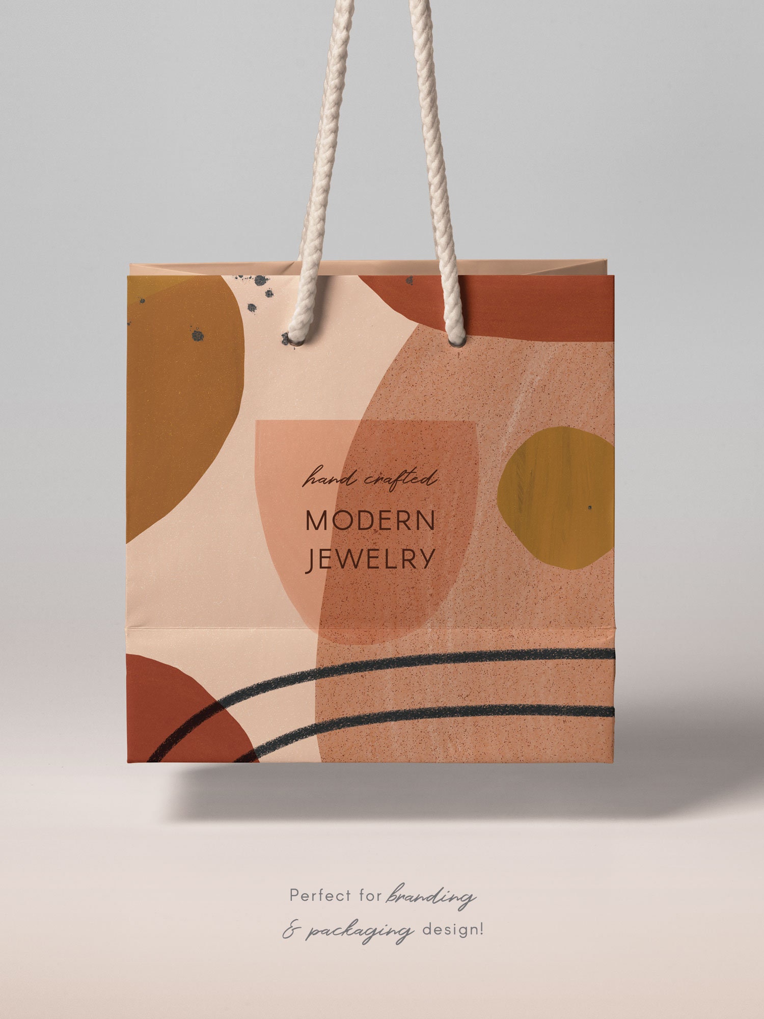 Modern Boho Collage Clipart, Neutral Abstract Shapes, Hand Drawn ...