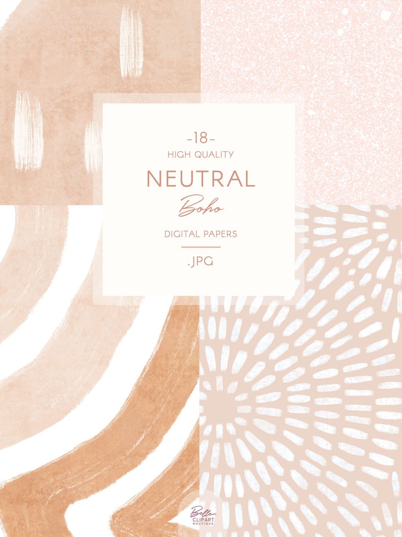 18 Neutral Abstract Backgrounds, Modern Speckled Digital Papers, Boho ...