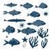 Digital Summer Fish Clipart - Hand Drawn Sealife Set - Simple Minimal ...