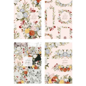 Vintage Floral Digital Paper Set, Cottagecore Wildflower/ Botanical ...