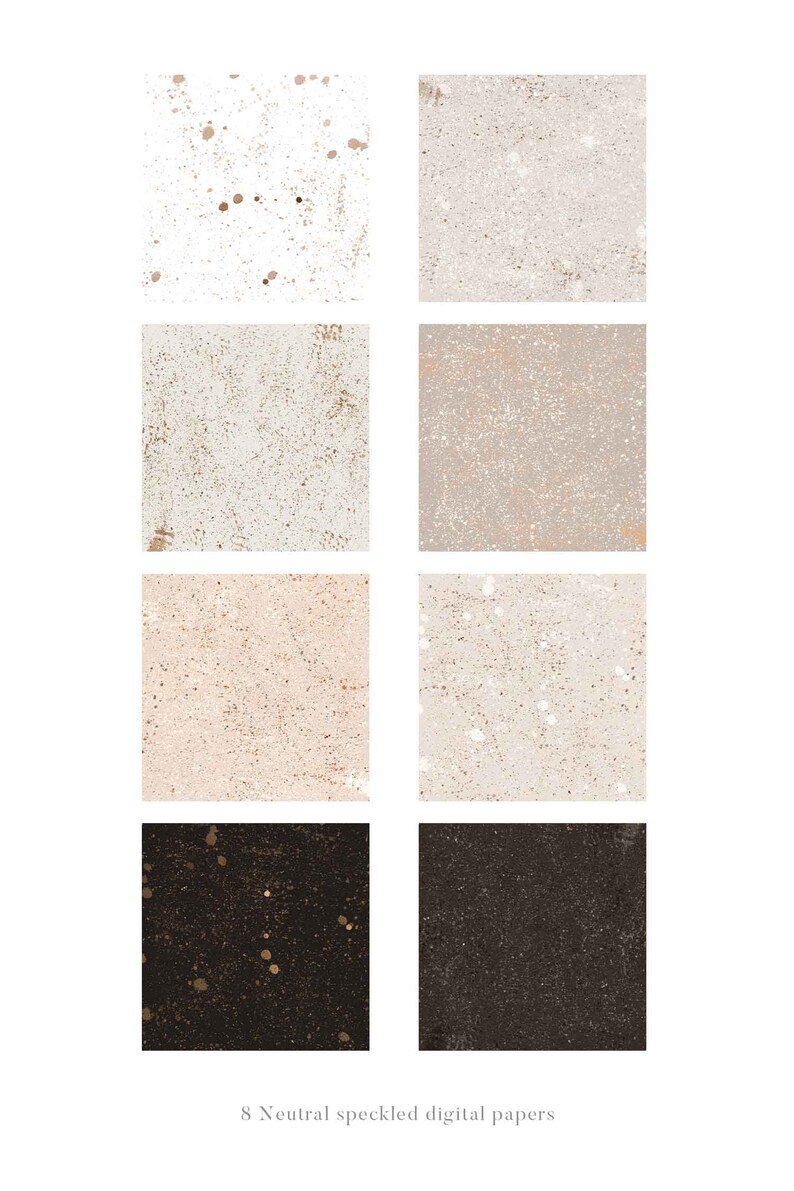 Neutral Stone Backgrounds Clipart Set, Speckled Texture Digital Papers ...