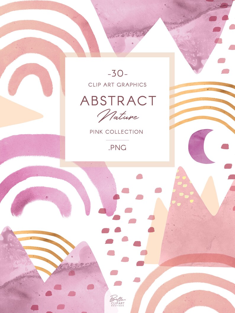 Abstract Watercolor Nature Shapes Clip Art 30 Hand Painted - Etsy