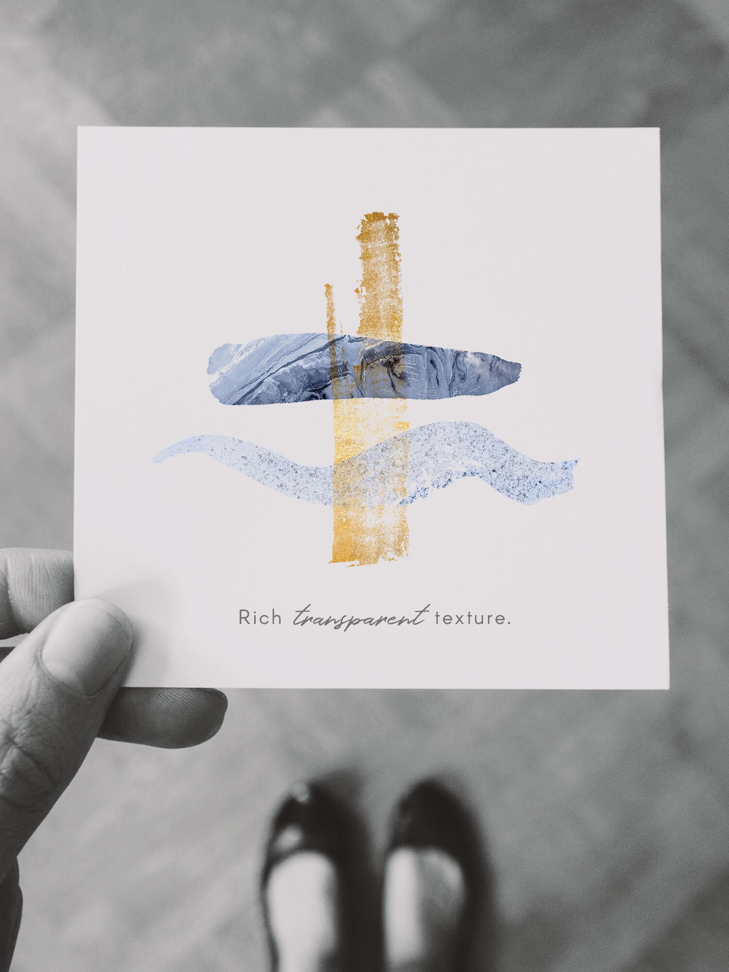 Blue & Gold Watercolor Brush Strokes Clipart Abstract Shapes - Etsy