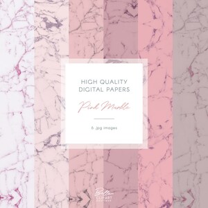 Pink Marble Digital Paper Pack, Marble Backgrounds, Digital Marble ...
