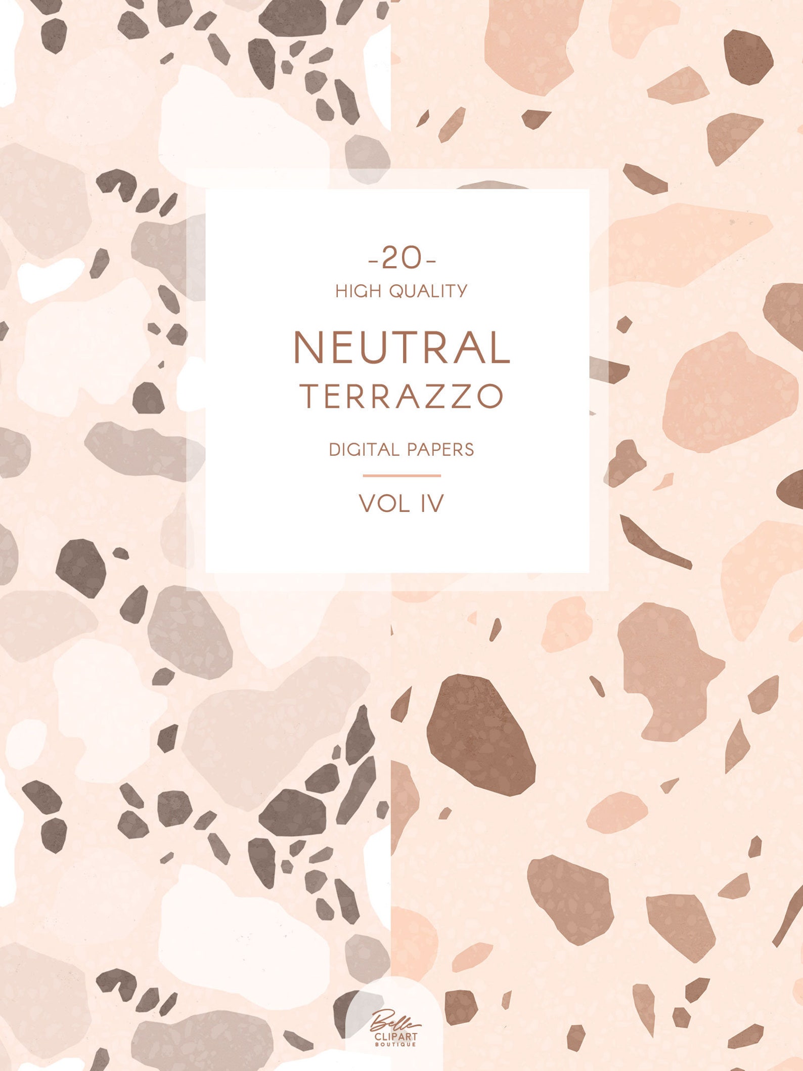 Neutral Terrazzo Marble Abstract Digital Paper Set Terrazzo | Etsy