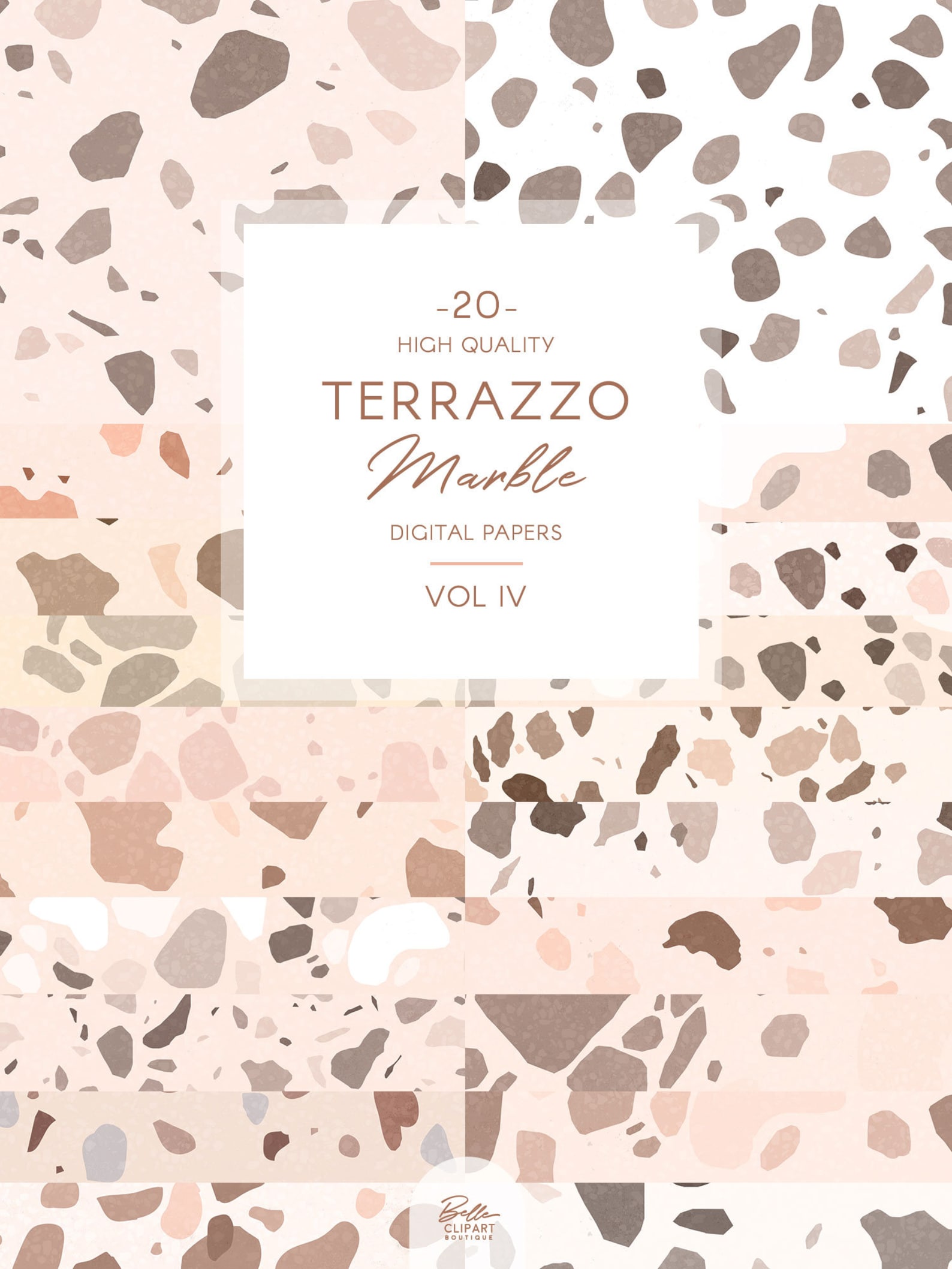 Neutral Terrazzo Marble Abstract Digital Paper Set Terrazzo - Etsy