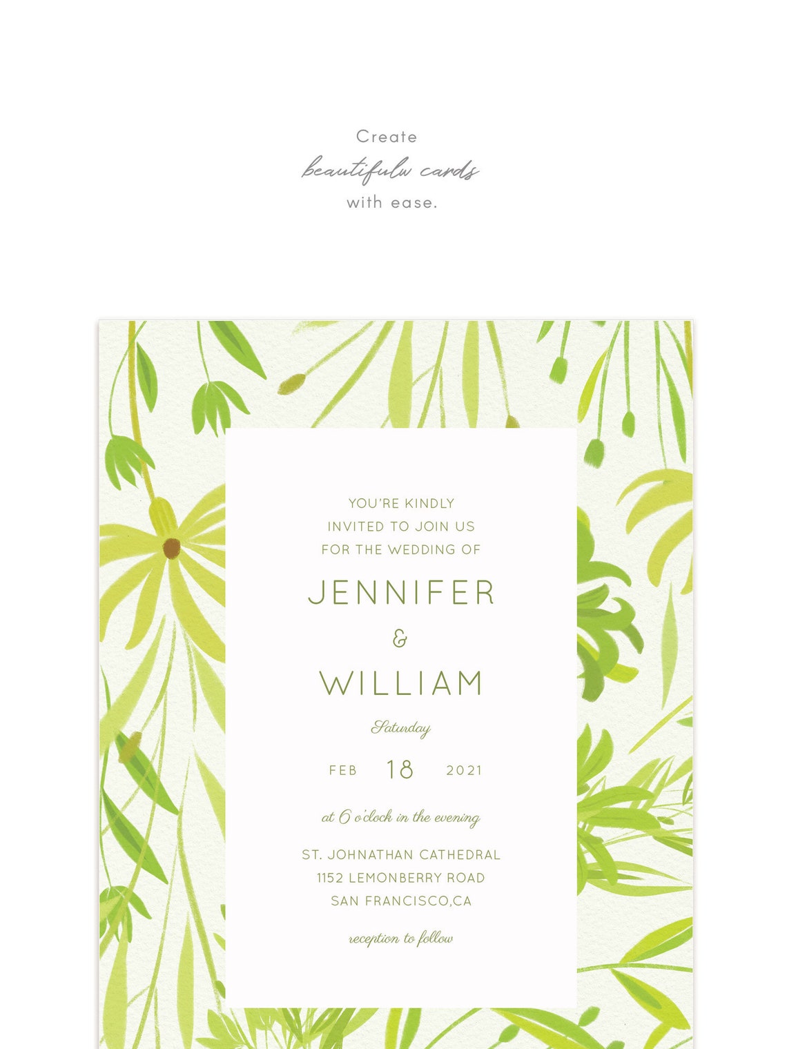 Chartreuse Greenery Clip Art, Neon Green Watercolor Botanical Line Art ...