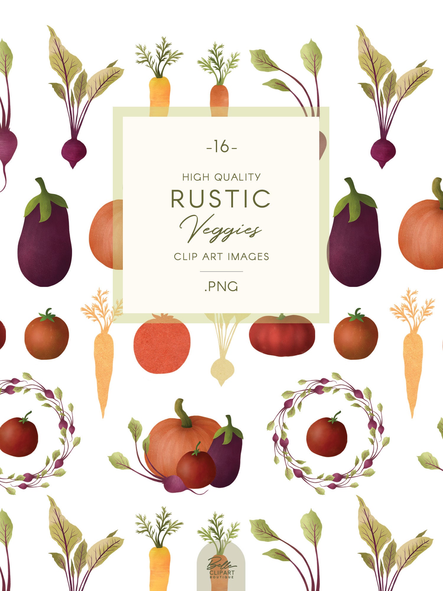 Rustic watercolor vegetables clip art colorful veggies | Etsy