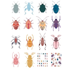 Bugs Clip Art, Insect Illustrations, Colorful Graphics - Etsy
