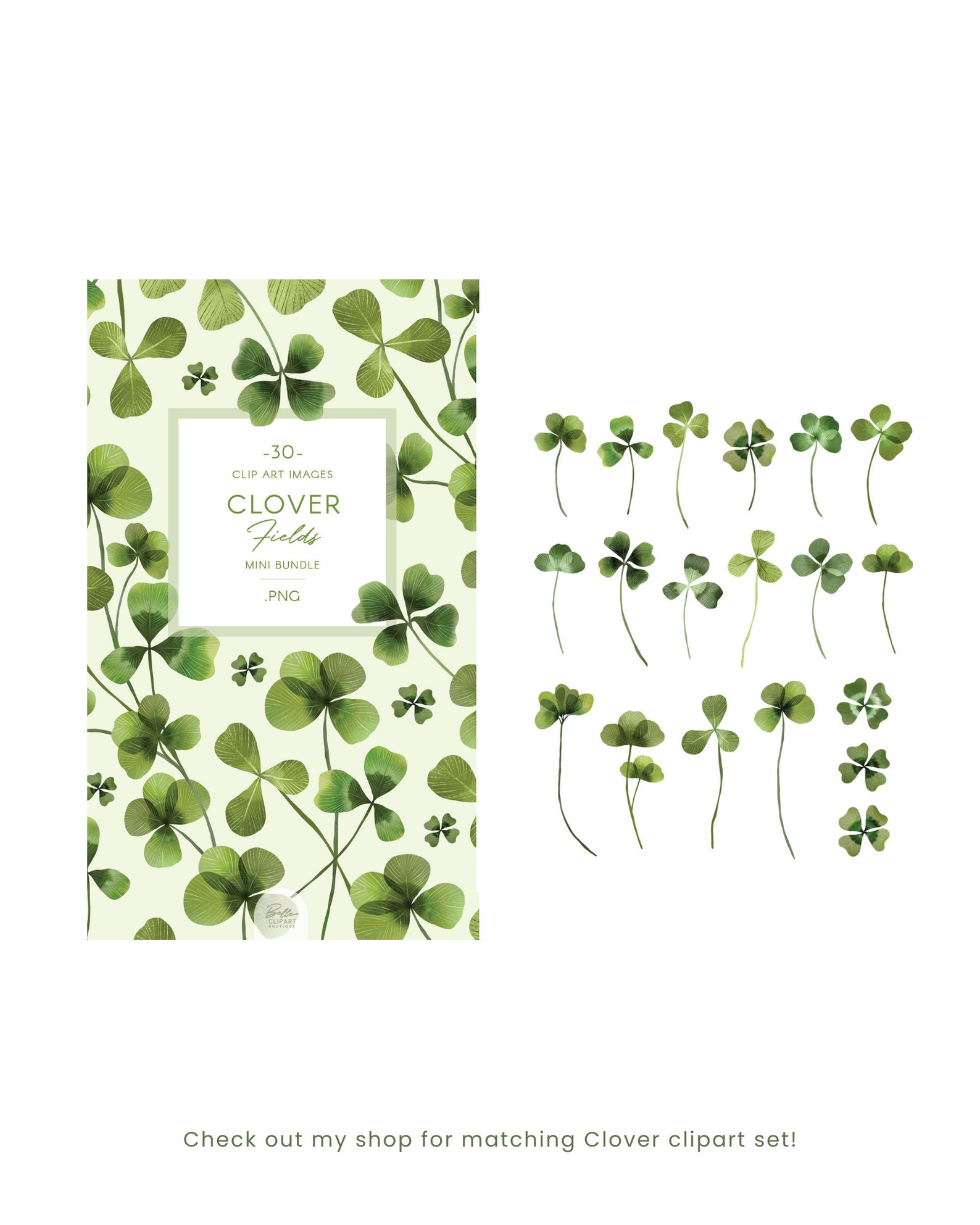 Watercolor Clover Wreaths & Frames Clip Art, Png Shamrock Flourishes ...