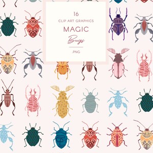 Bugs Clip Art, Insect Illustrations, Colorful Graphics - Etsy