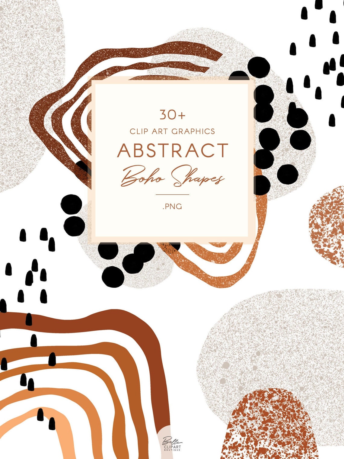 Abstract Boho Shapes Clip Art Simple Geometric Illustrations | Etsy