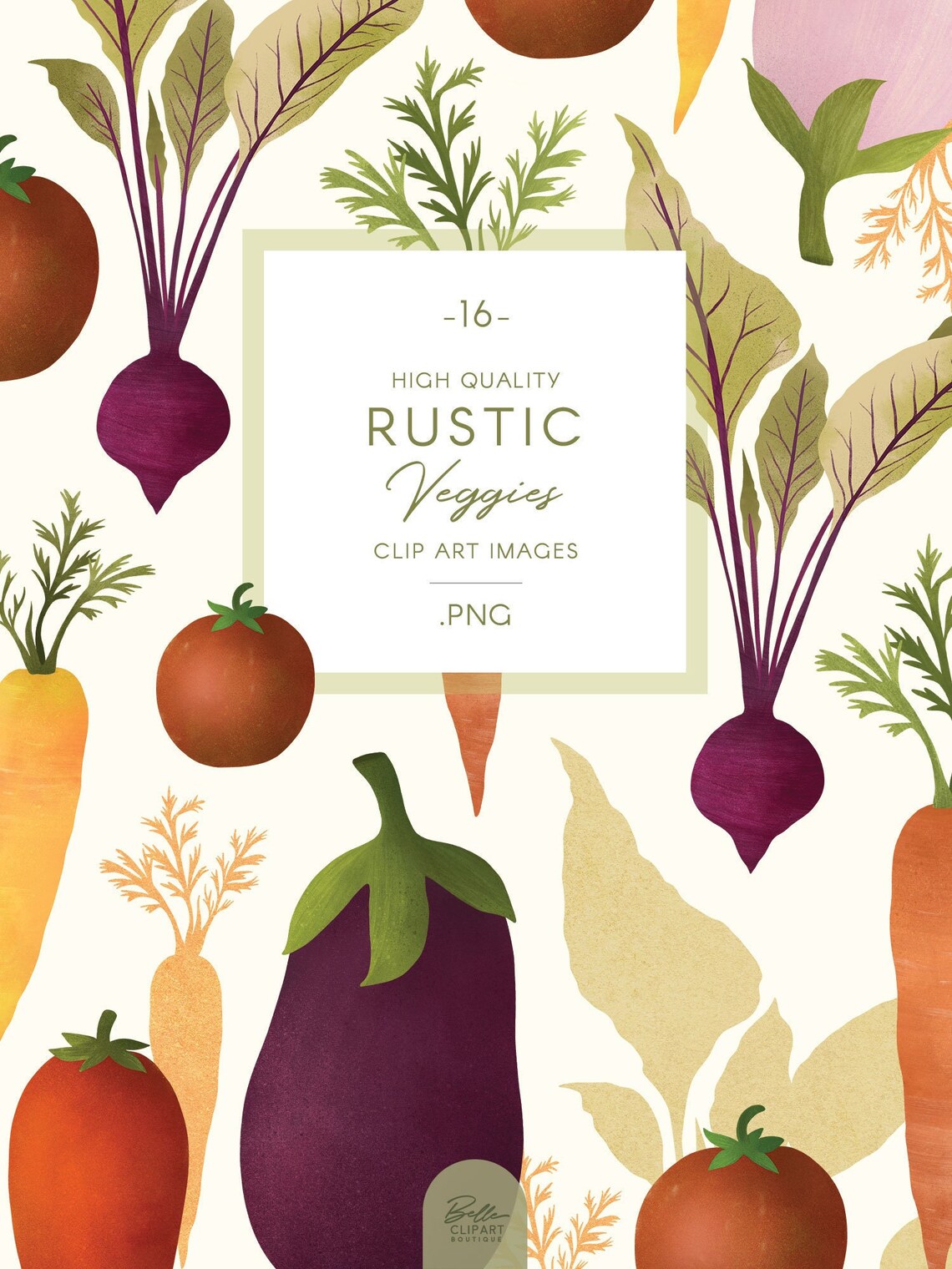 Rustic Watercolor Vegetables Clip Art Colorful Veggies - Etsy