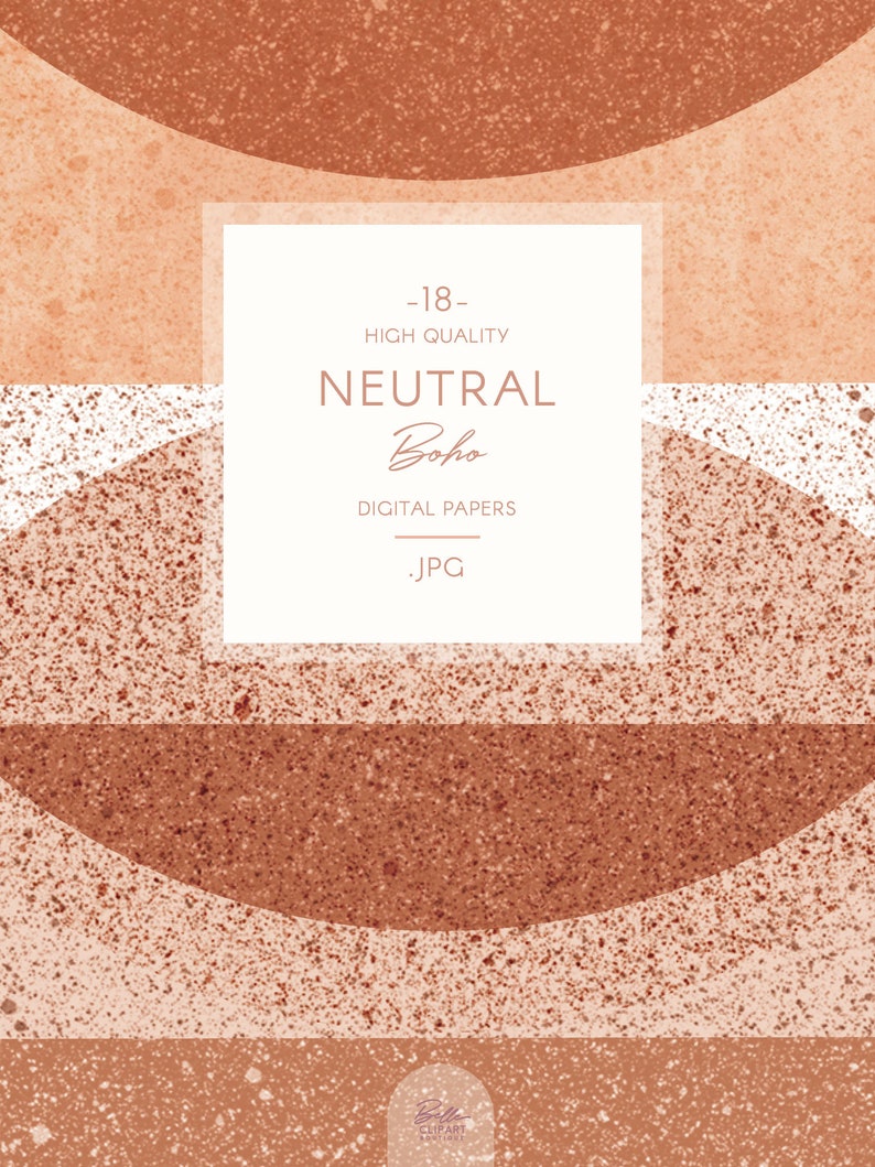 18 Neutral Abstract Backgrounds, Modern Speckled Digital Papers, Boho ...