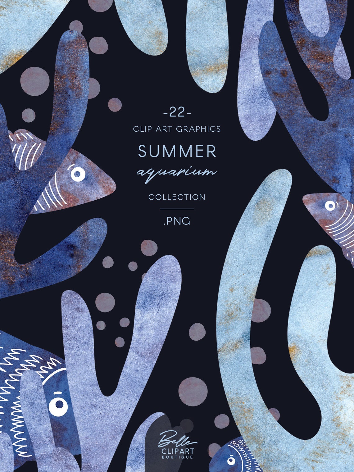 Summer Fish Clipart Watercolor Sea Life Illustrations - Etsy