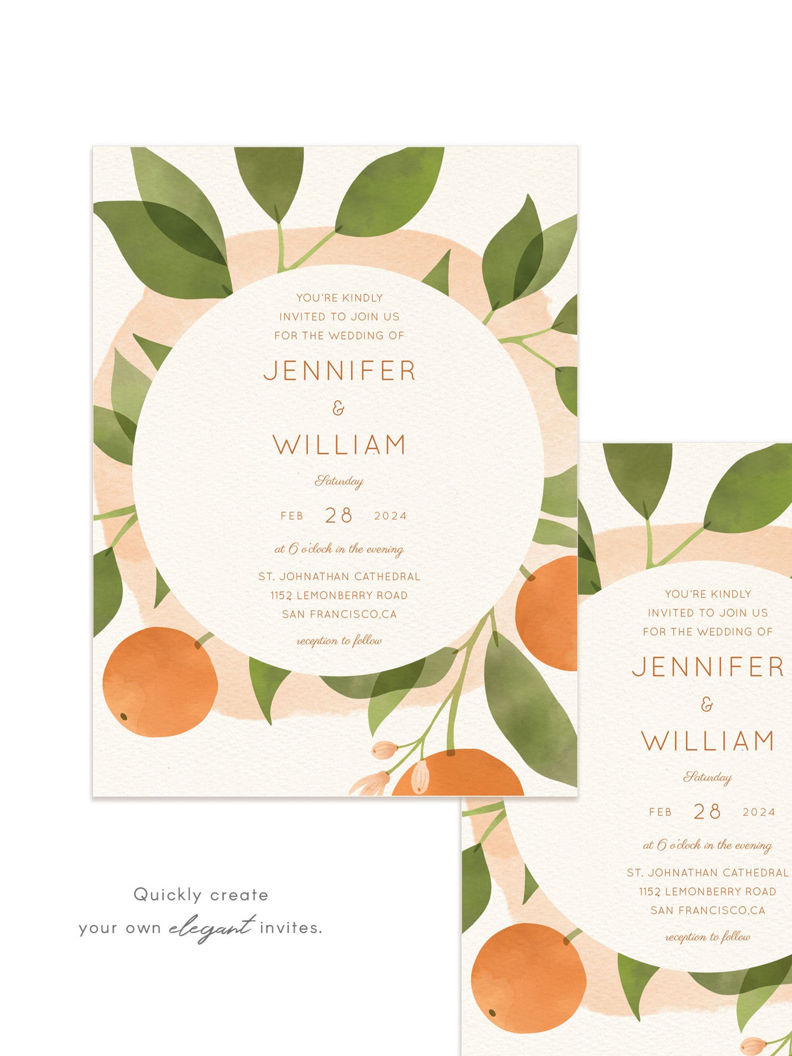 Orange Fruits Circle Frame Clip Art, Simple Watercolor Illustration ...