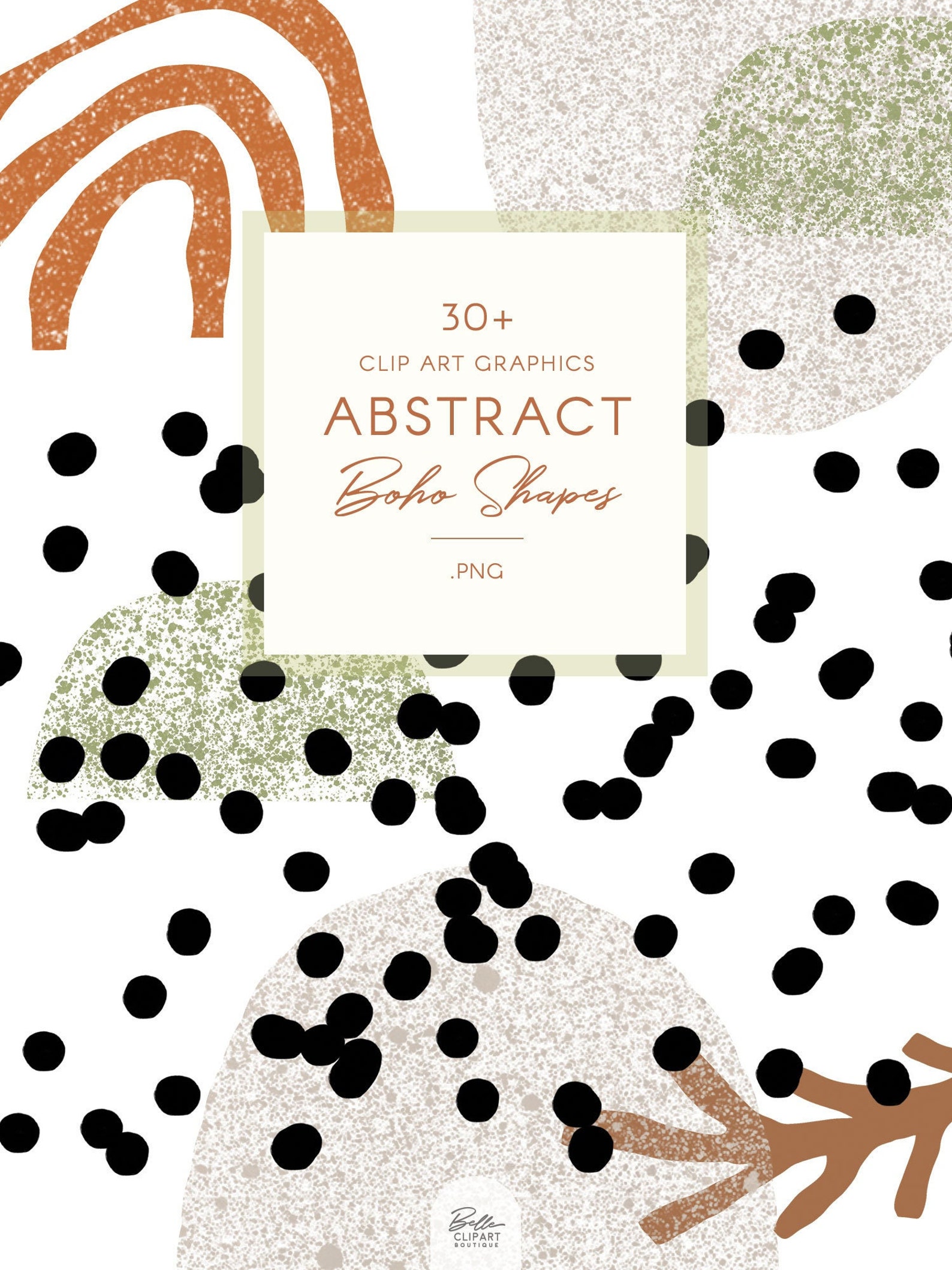 Abstract Boho Shapes Clip Art Simple Geometric Illustrations | Etsy