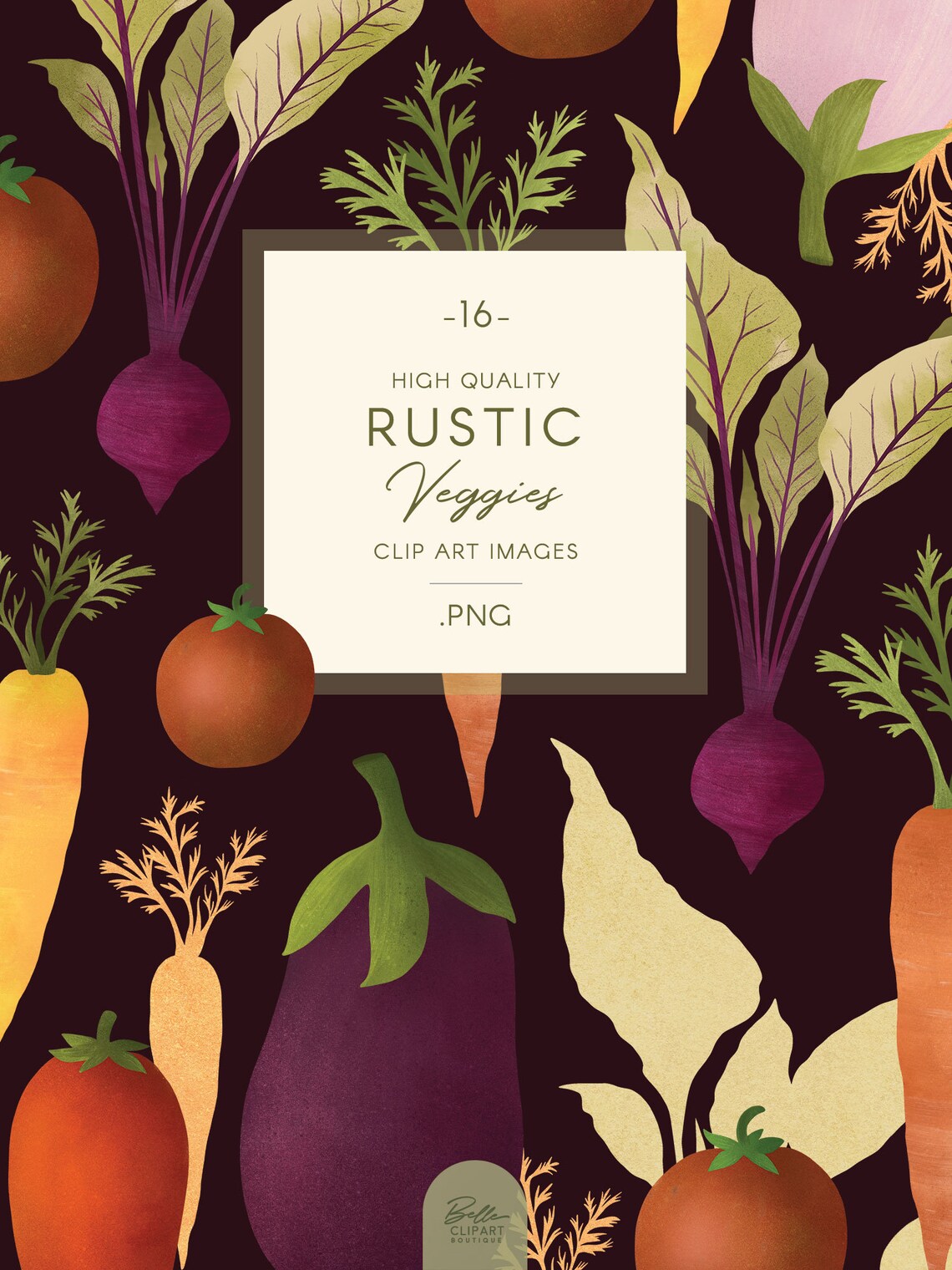 Rustic Watercolor Vegetables Clip Art Colorful Veggies | Etsy