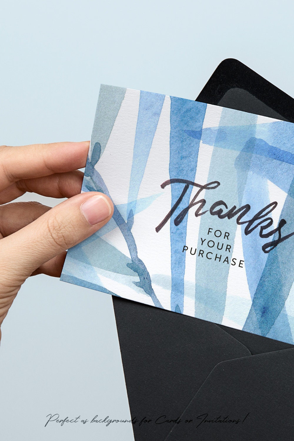 Blue Foliage Watercolor Digital Paper Set, Botanical Backgrounds ...