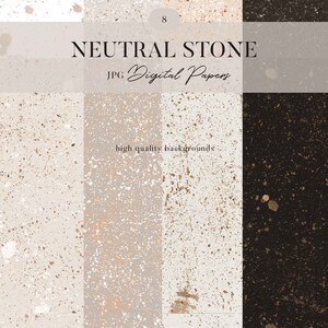 Neutral Stone Backgrounds Clipart Set, Speckled Texture Digital Papers ...