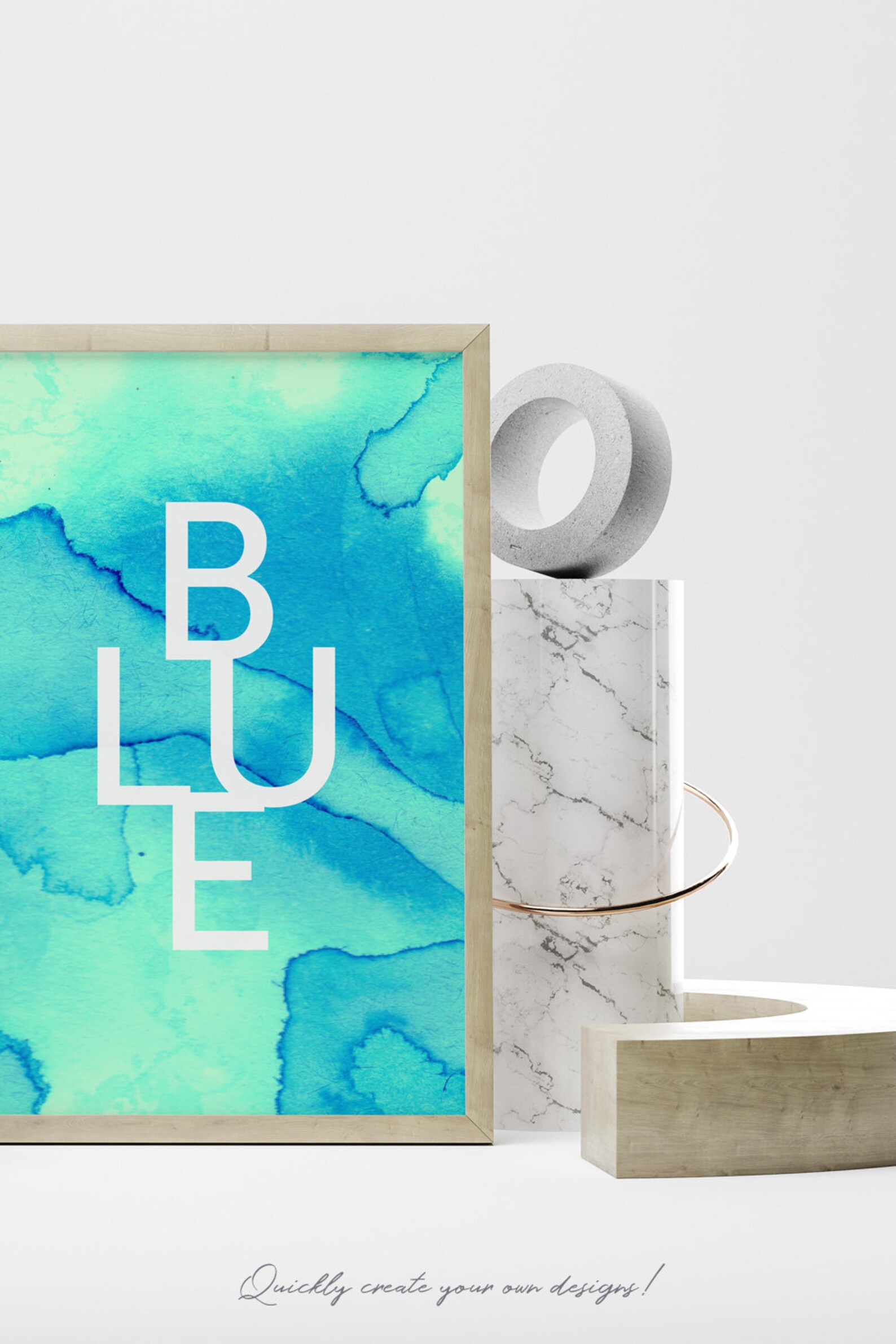 Blue Abstract Watercolor Digital Paper, Clip Art Backgrounds, Hand ...