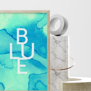 Blue Abstract Watercolor Digital Paper, Clip Art Backgrounds, Hand ...