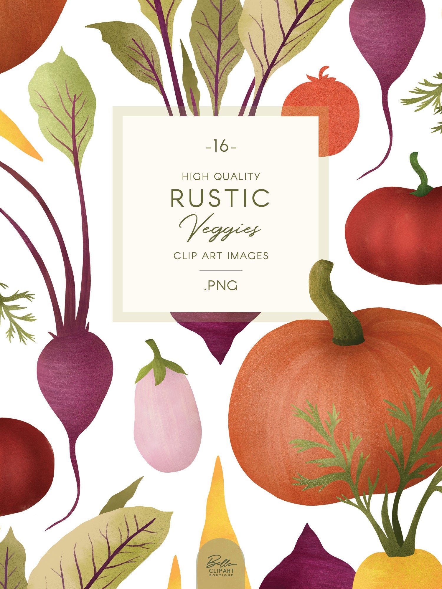 Rustic Watercolor Vegetables Clip Art, Colorful Veggies Illustration ...