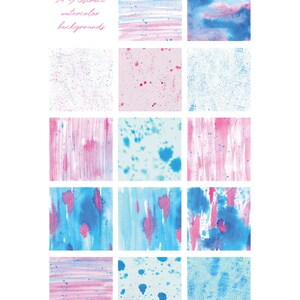 Abstract Watercolor Digital Papers, VOL IV, 14 Hand Painted Watercolor ...